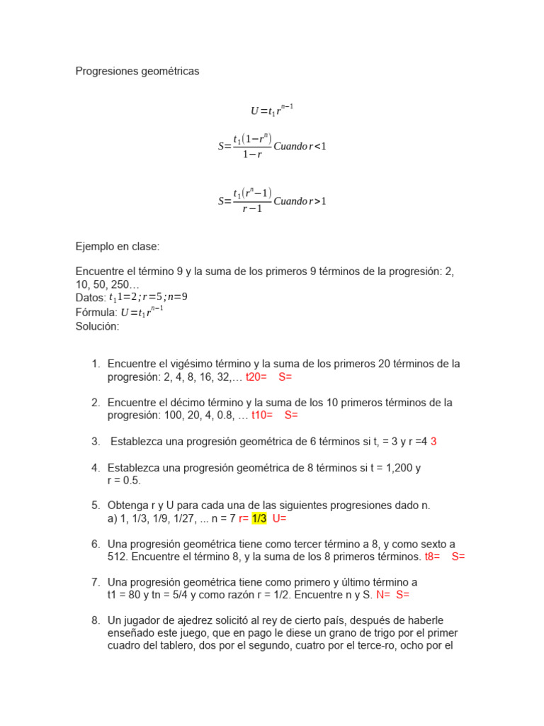 A - Progresiones Geométricas | PDF | Economias