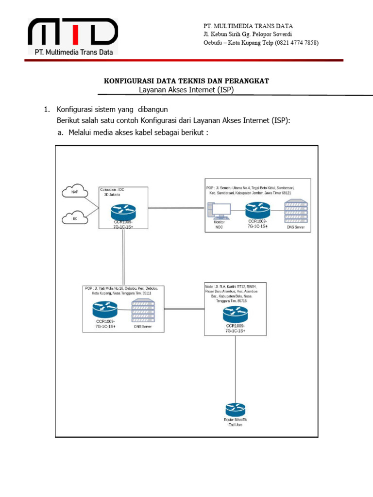 Konfigurasi Data Teknis Dan Perangkat (ISP) | PDF
