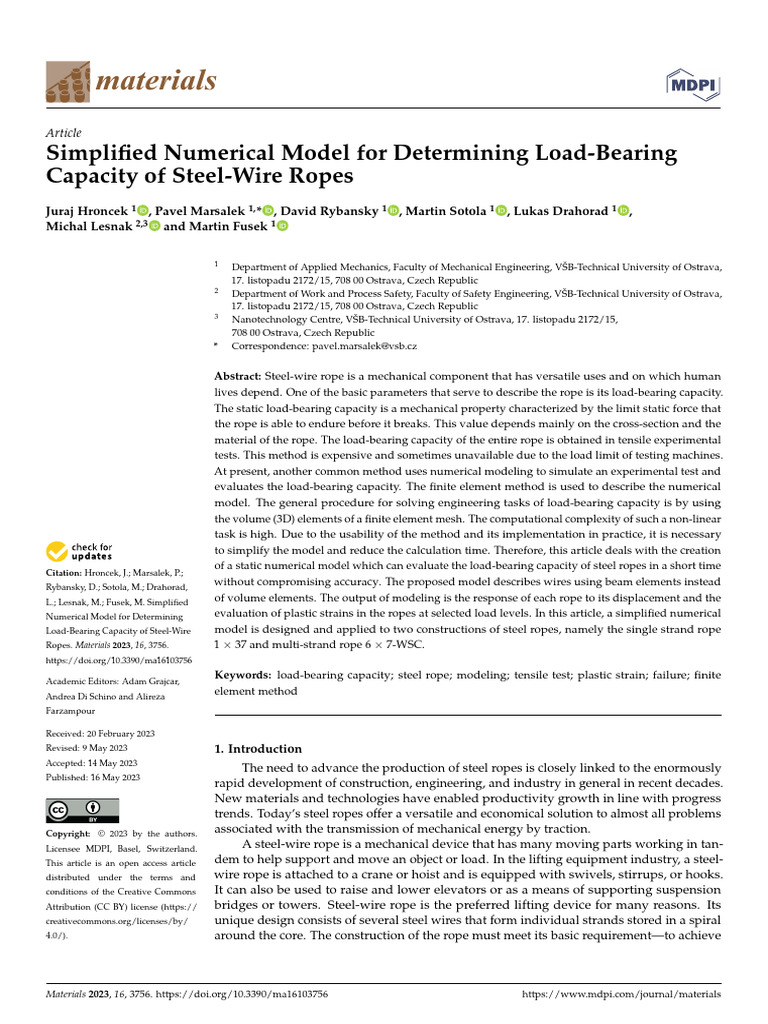 Simplified Numerical Model For Determining Load-Be | PDF | Stress ...