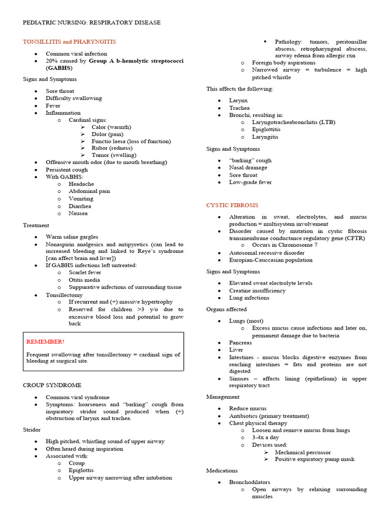 Pedia Respi | PDF | Respiratory Tract | Respiratory Diseases