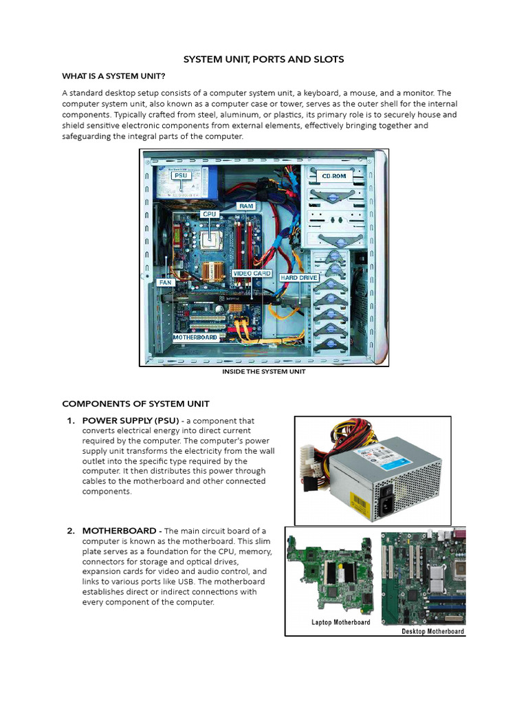 System Unit Ports Slot Final | PDF | Usb | Electronics
