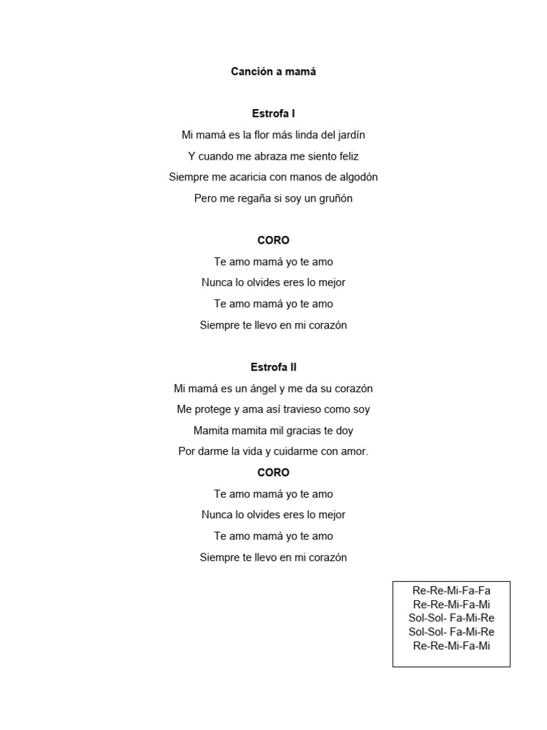 Canción A Mamá Pdf
