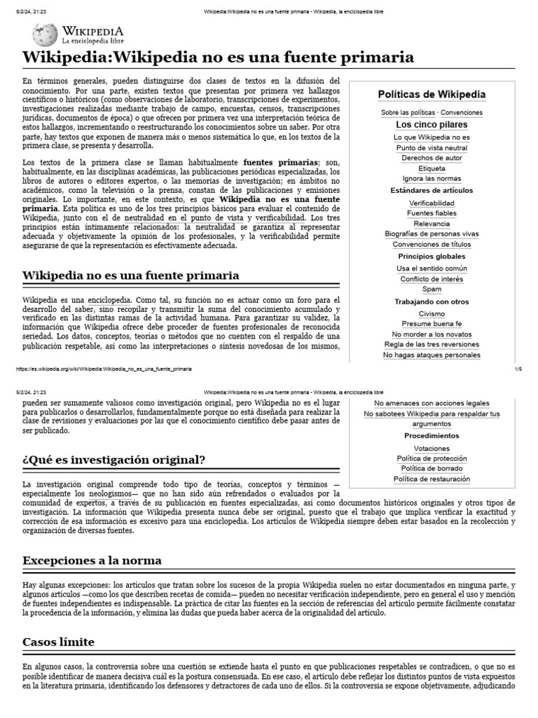 Wikipedia - Wikipedia No Es Una Fuente Primaria - Wikipedia, La ...