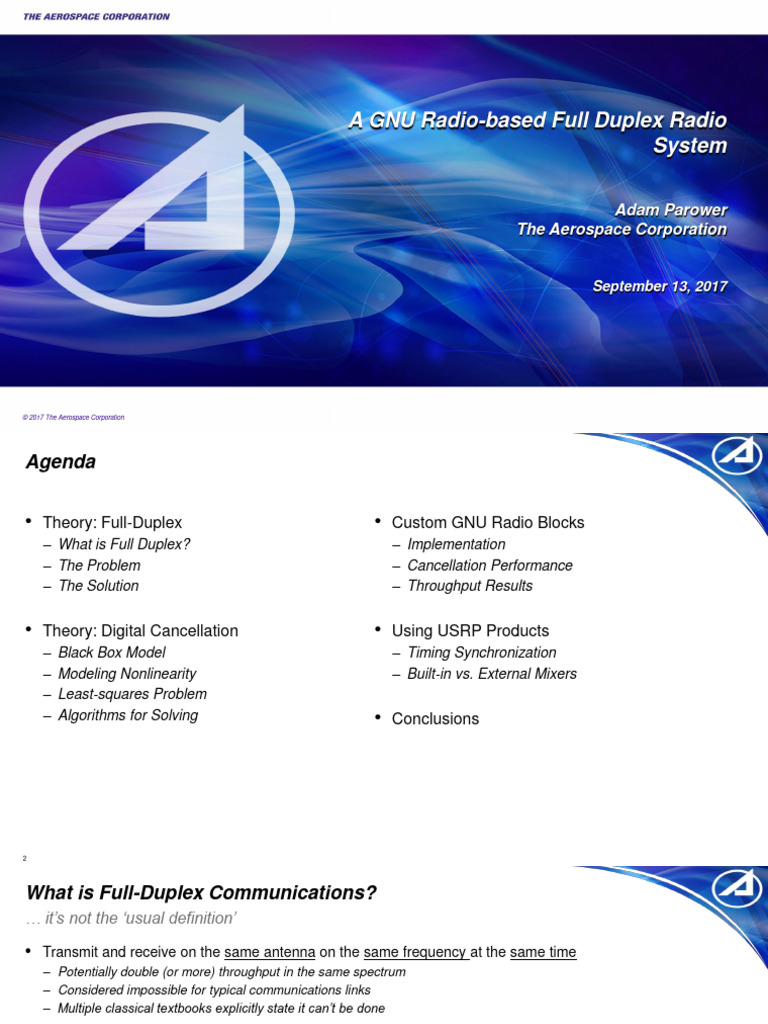 Adam Parower Full Duplex Radio | PDF | Duplex (Telecommunications ...