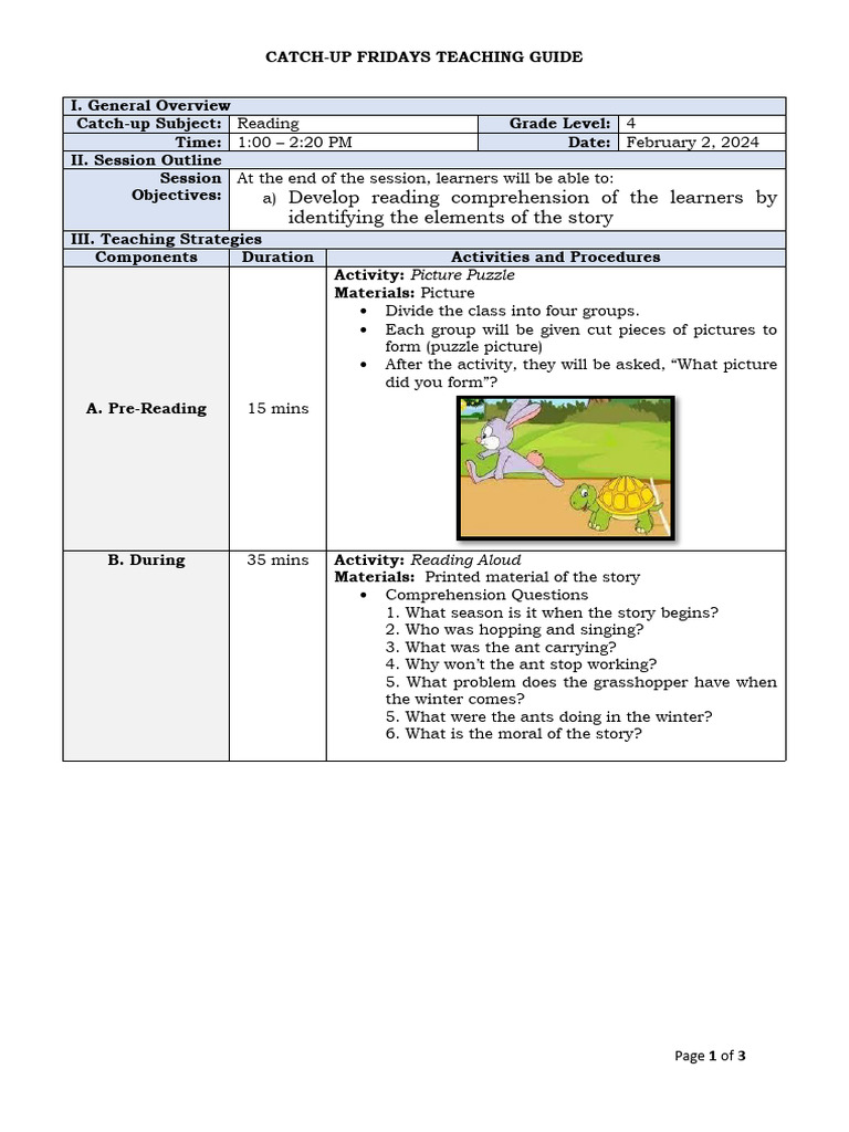 Grade4-Eng-Reading - Catch-Up Friday | PDF | Cognitive Science | Learning Methods