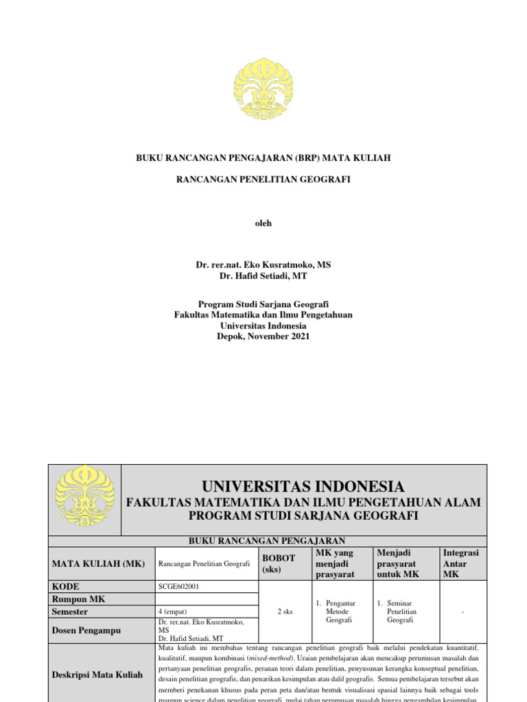BRP 4 Rancangan Penelitian Geografi | PDF