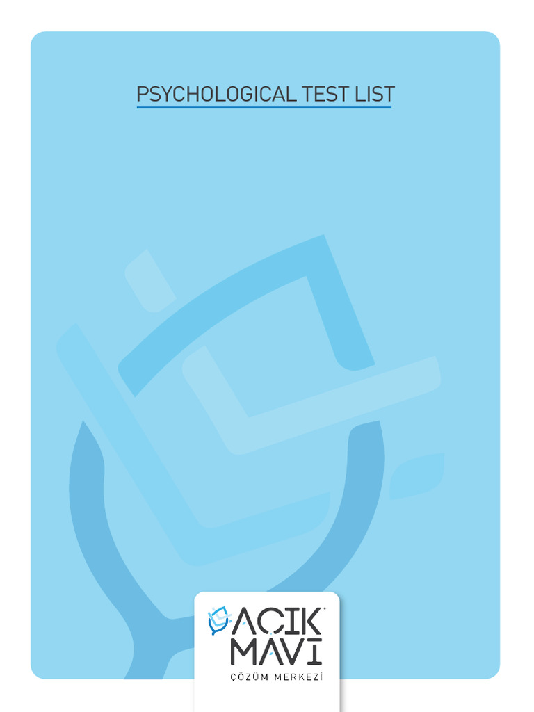 Psychological Test List | PDF | Major Depressive Disorder | Wechsler ...