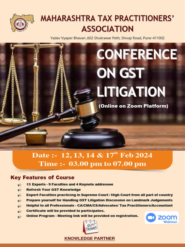 Conference On GST Litigation-2024 | PDF | Expert | Government