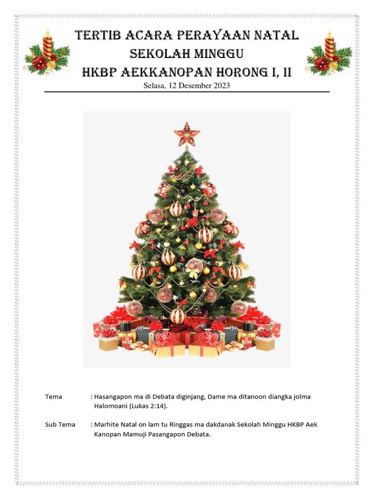 Natal Sekolah Minggu HKBP | PDF | Agama & Spiritualitas
