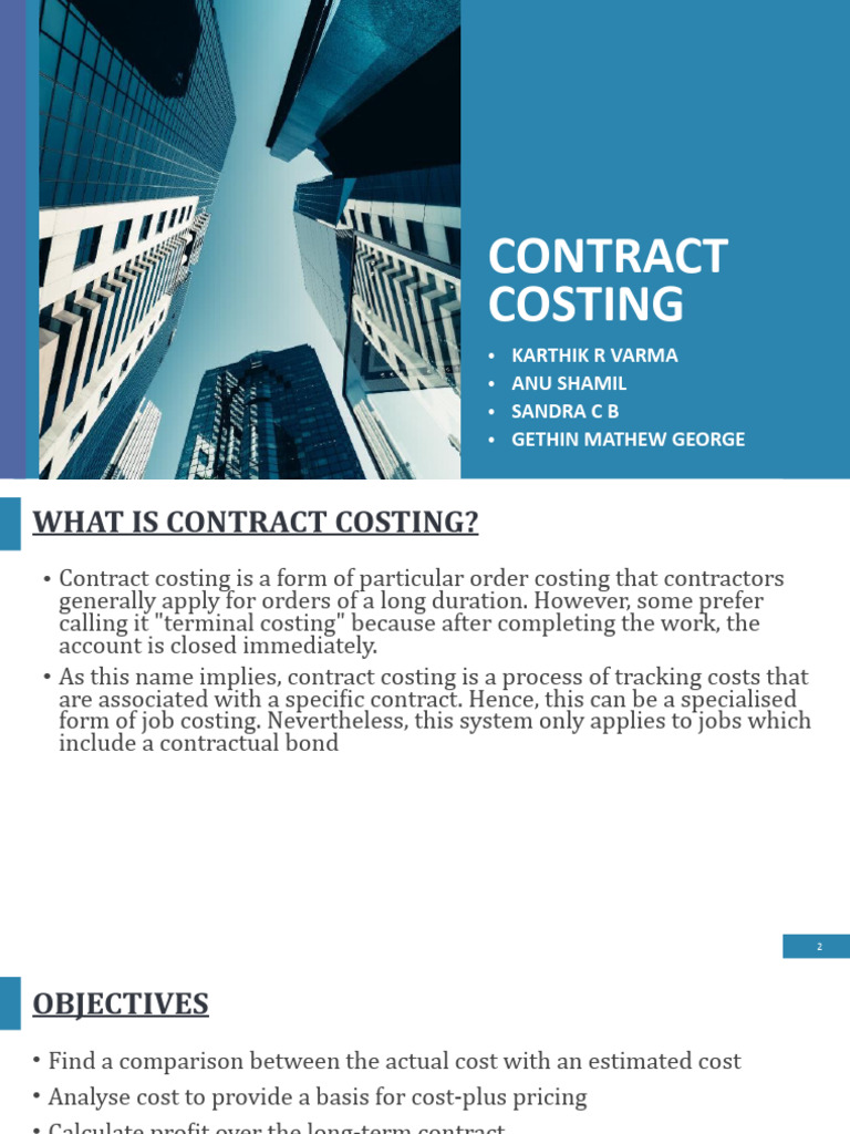 Contract Costing | PDF | Depreciation | Cost