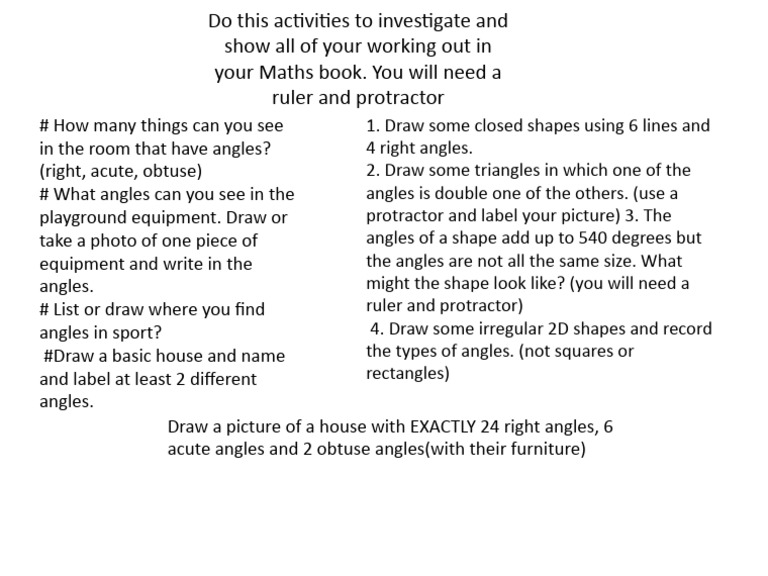 Sumative Open Ended Lines and Aangles | PDF