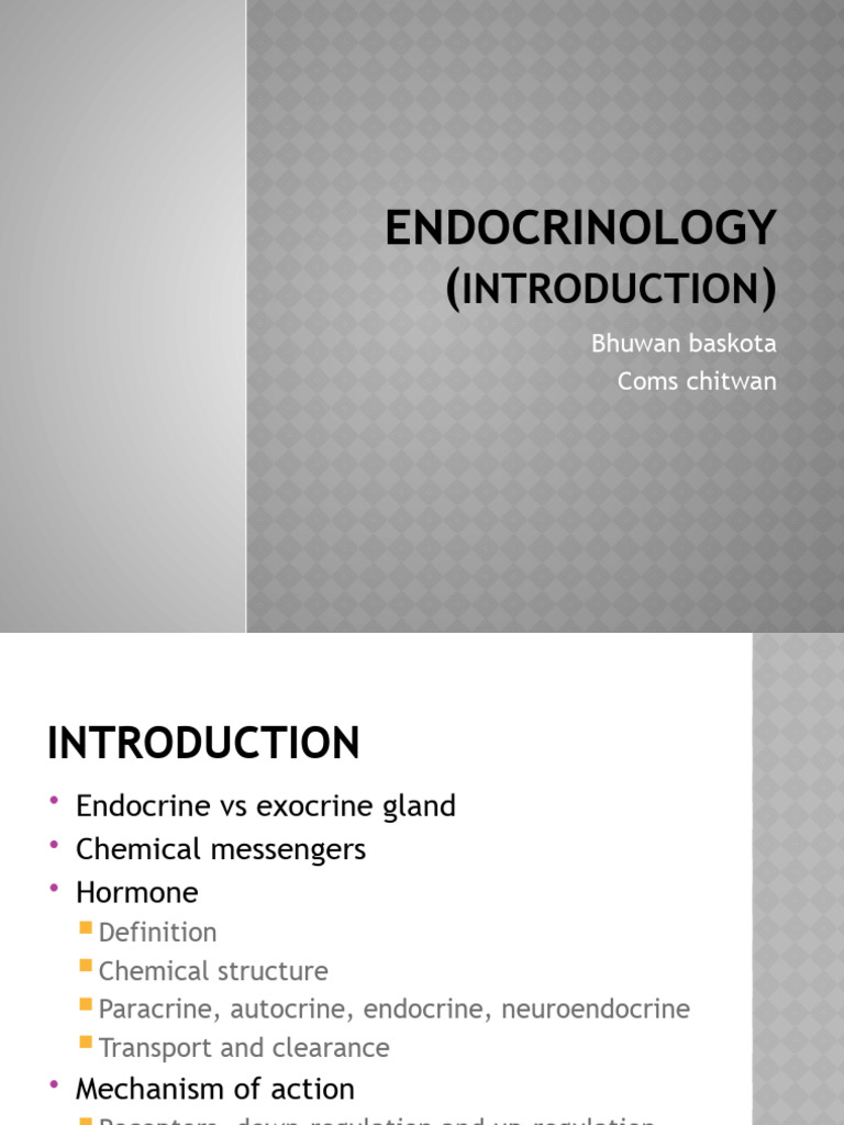 1 - Introduction Endocrinology | PDF | Endocrine System | Hormone