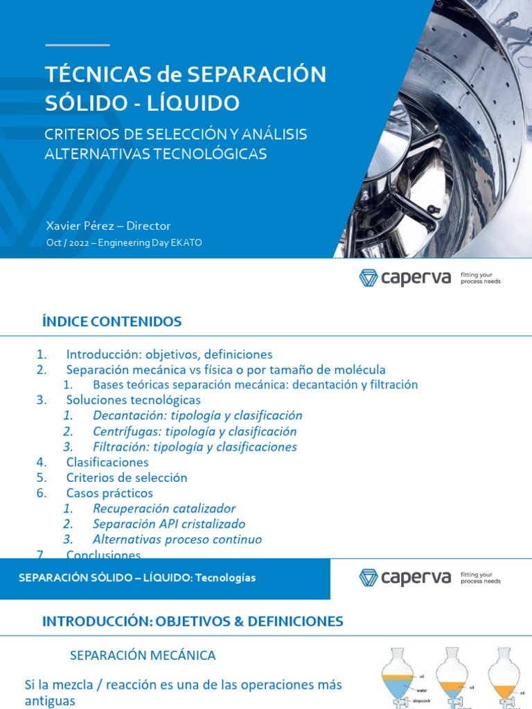 Separacion Sol Liq Caperva | PDF | Filtración | Mezcla