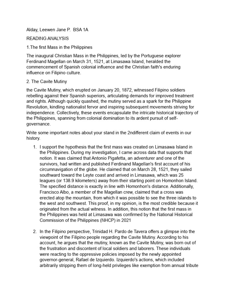 Reading Analysis-Rph - Alday | PDF | Philippines