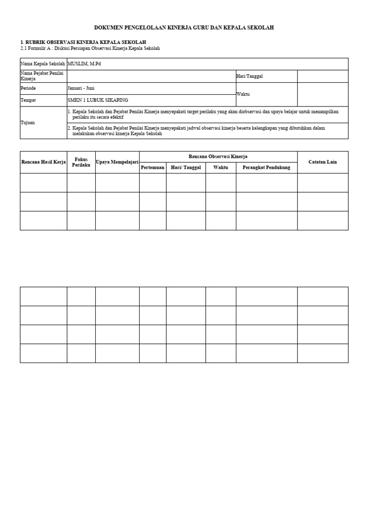 Form Observasi KS | PDF