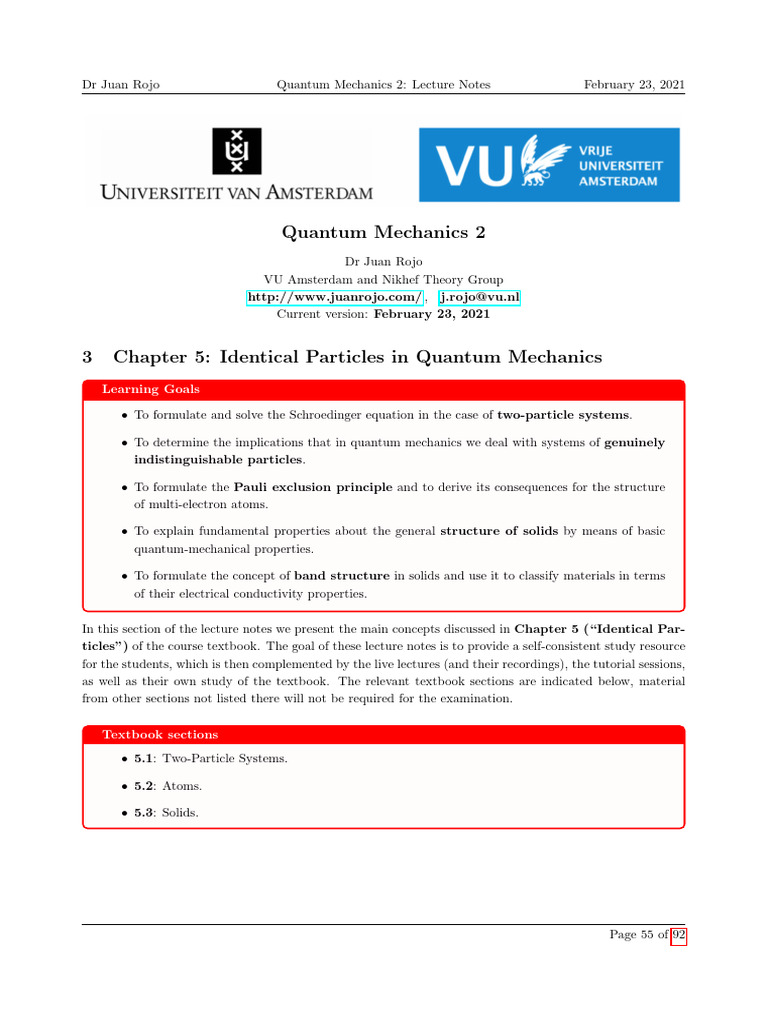 Identicalparticles | PDF | Wave Function | Elementary Particle