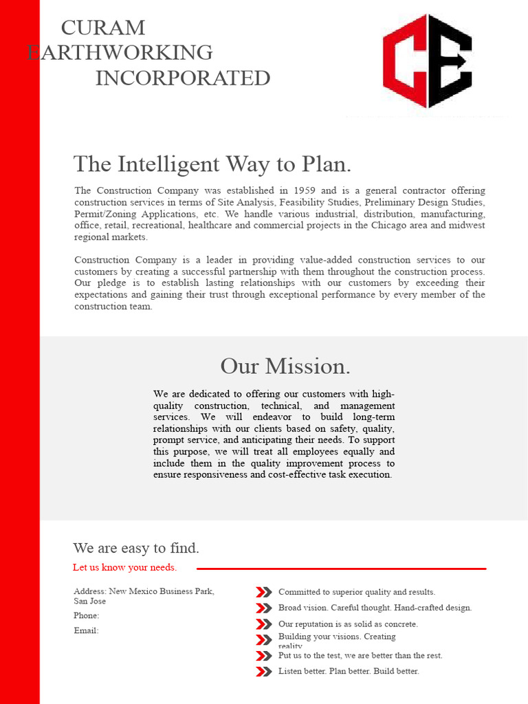 Construction Company Profile Template | PDF