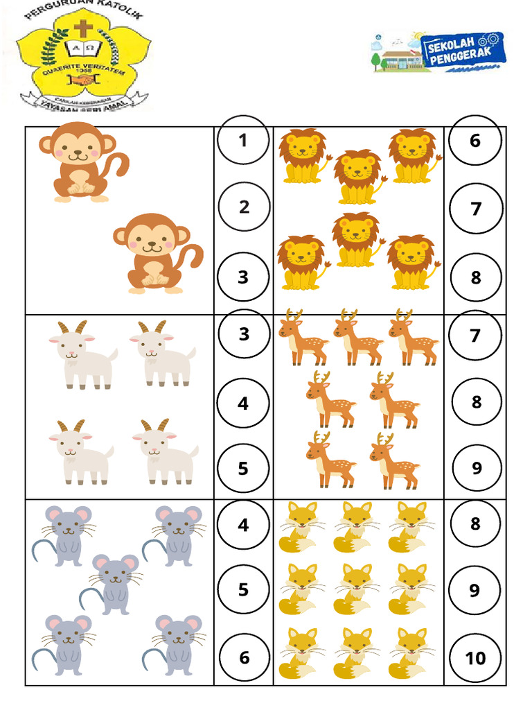 LK Melingkari Angka Sesuai Gambar | PDF