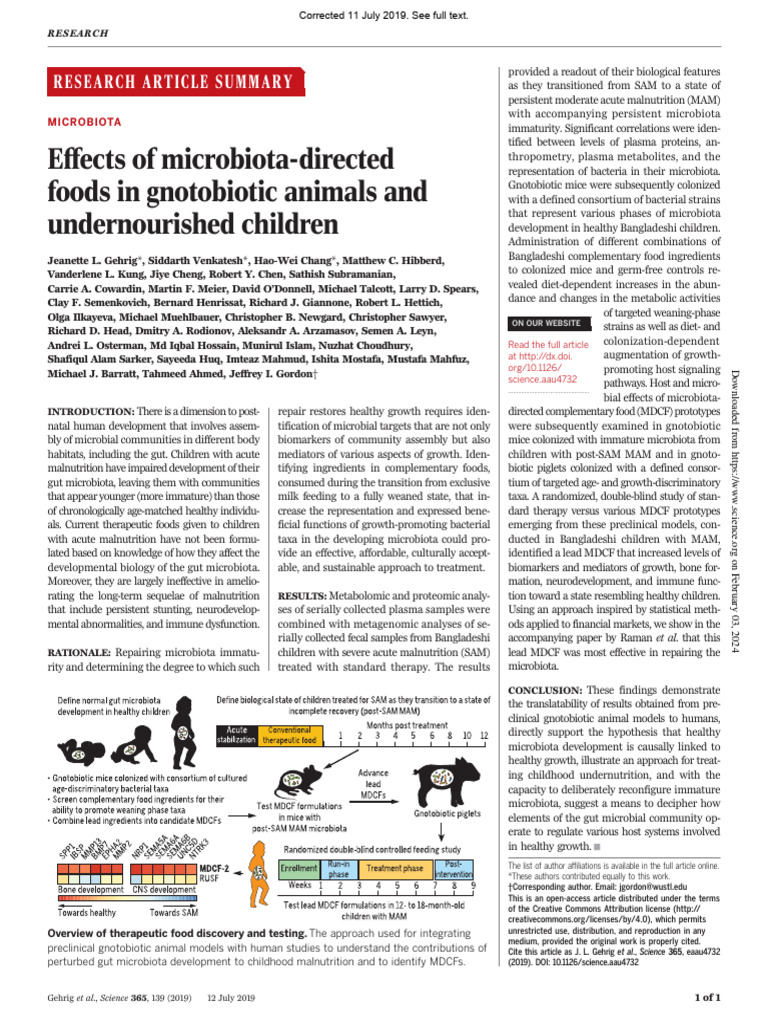 Science Aau4732 | PDF | Microbiota | Malnutrition