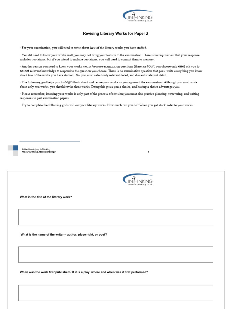 Revising Works For Paper 2 | PDF | Narration | Narrative