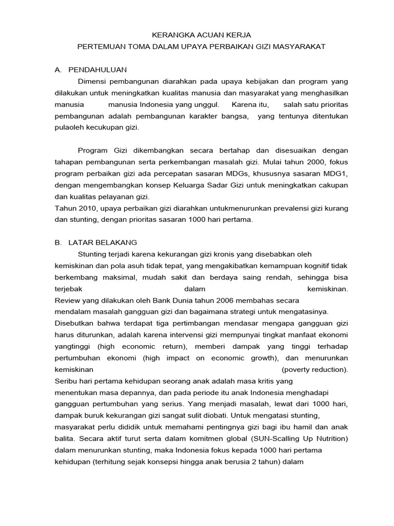 Pertemuan TOMA untuk Perbaikan Gizi | PDF