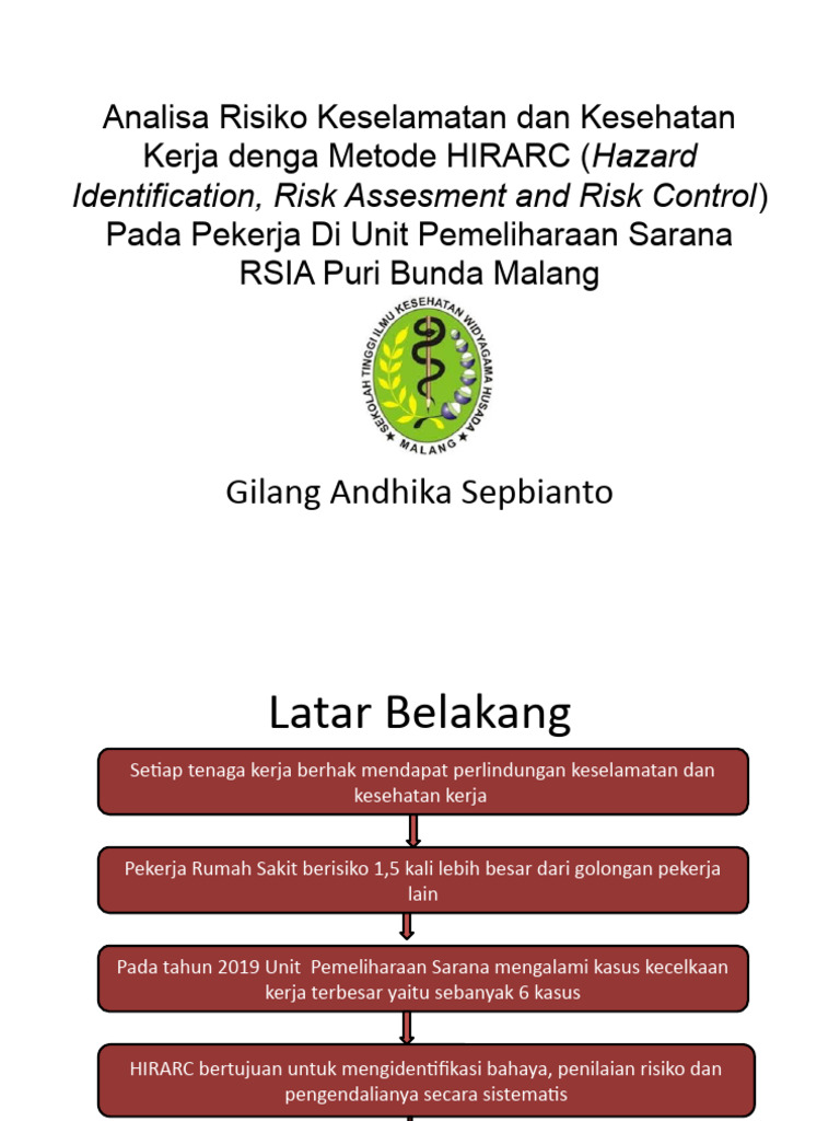 Analisa Risiko Keselamatan Dan Kesehatan Kerja Denga Metode | PDF