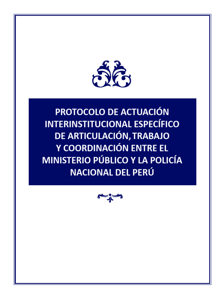 Protocolo de Coordinación MP y PNP Perú | PDF | Fiscal | Policía