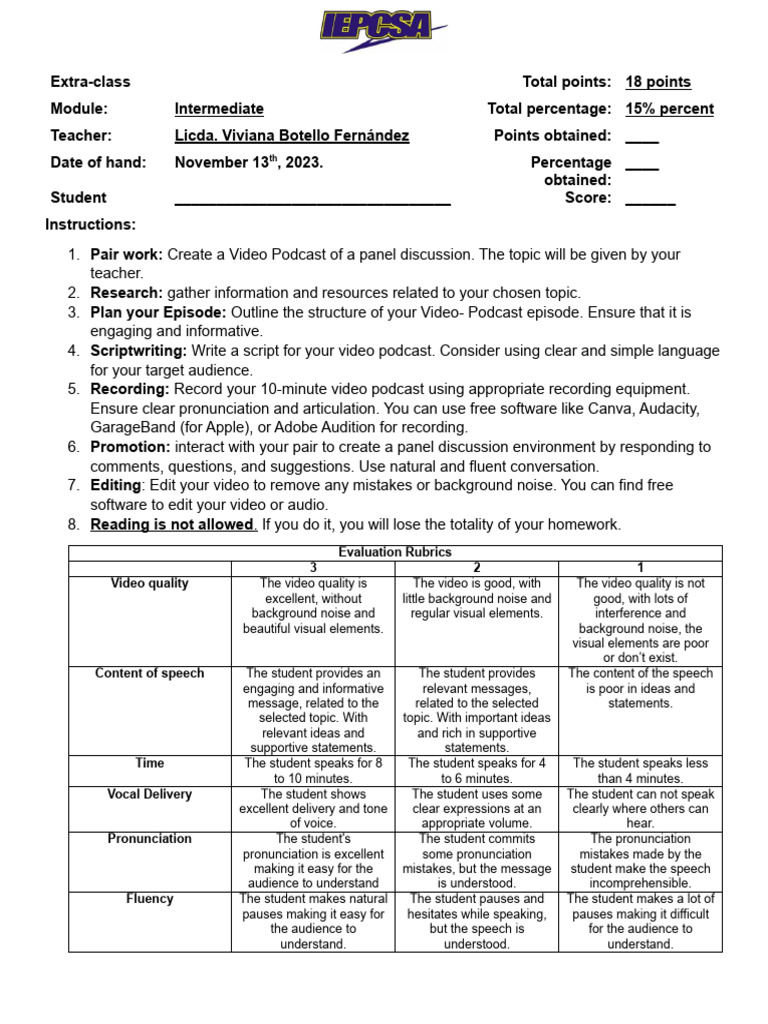 Extraclass - Intermediate Module | Download Free PDF | Podcast ...