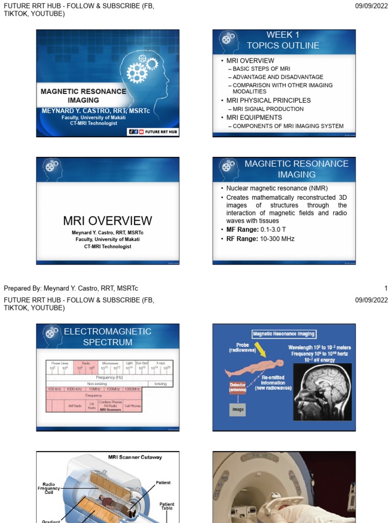 MRI LECTURE MEYNARD Y. CASTRORRTMSRTc | PDF | Relaxation (Nmr ...