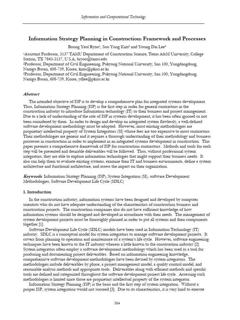 Information Strategy Planning Framework | PDF | Software Development ...