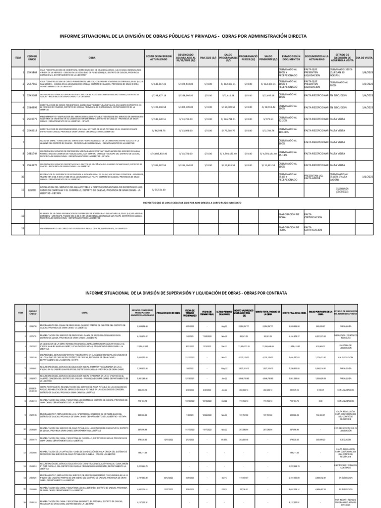 Obras Ad Y Contrata Pdf Ingeniería Ambiental Agua Dulce