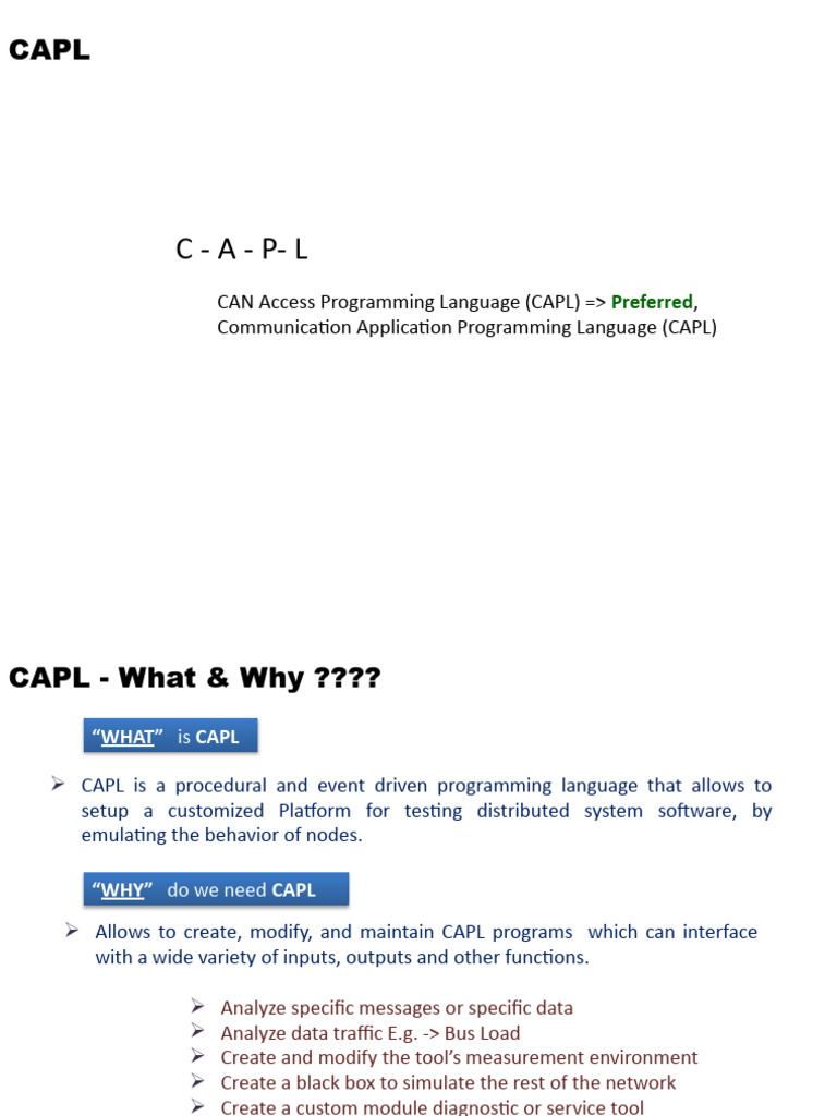 CAPL | PDF | Variable (Computer Science) | Computer Program CAPL | PDF | Variable (Computer Science) | Computer Program