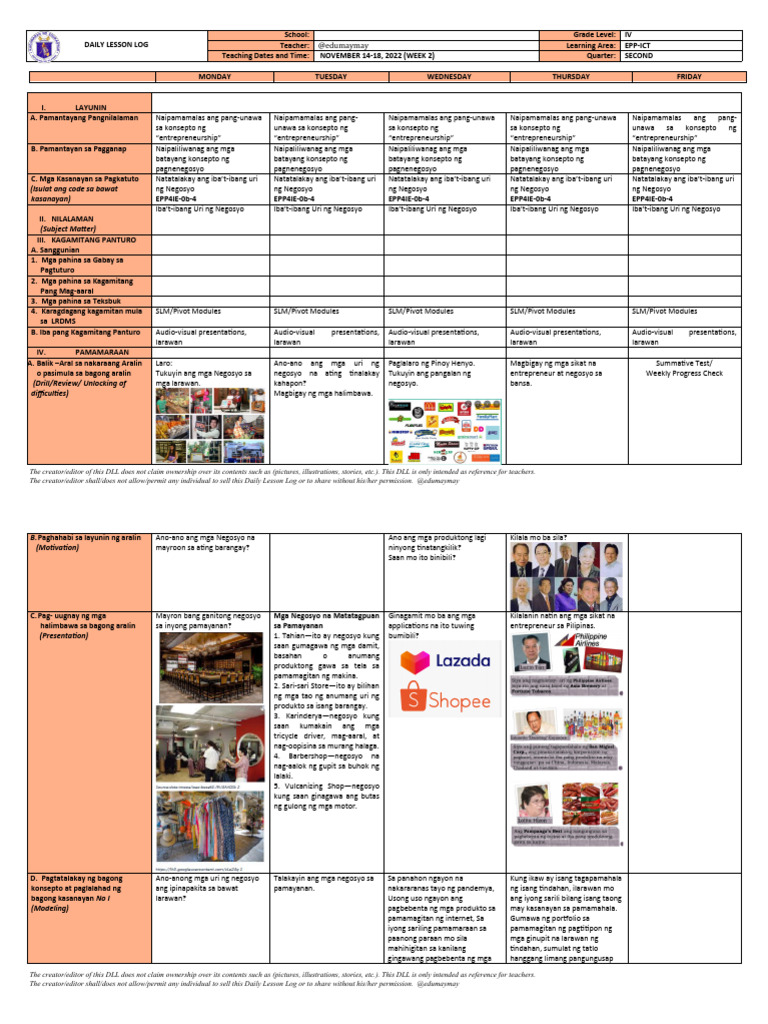 DLL EPP4 ICT W2 New@Edumaymay | PDF