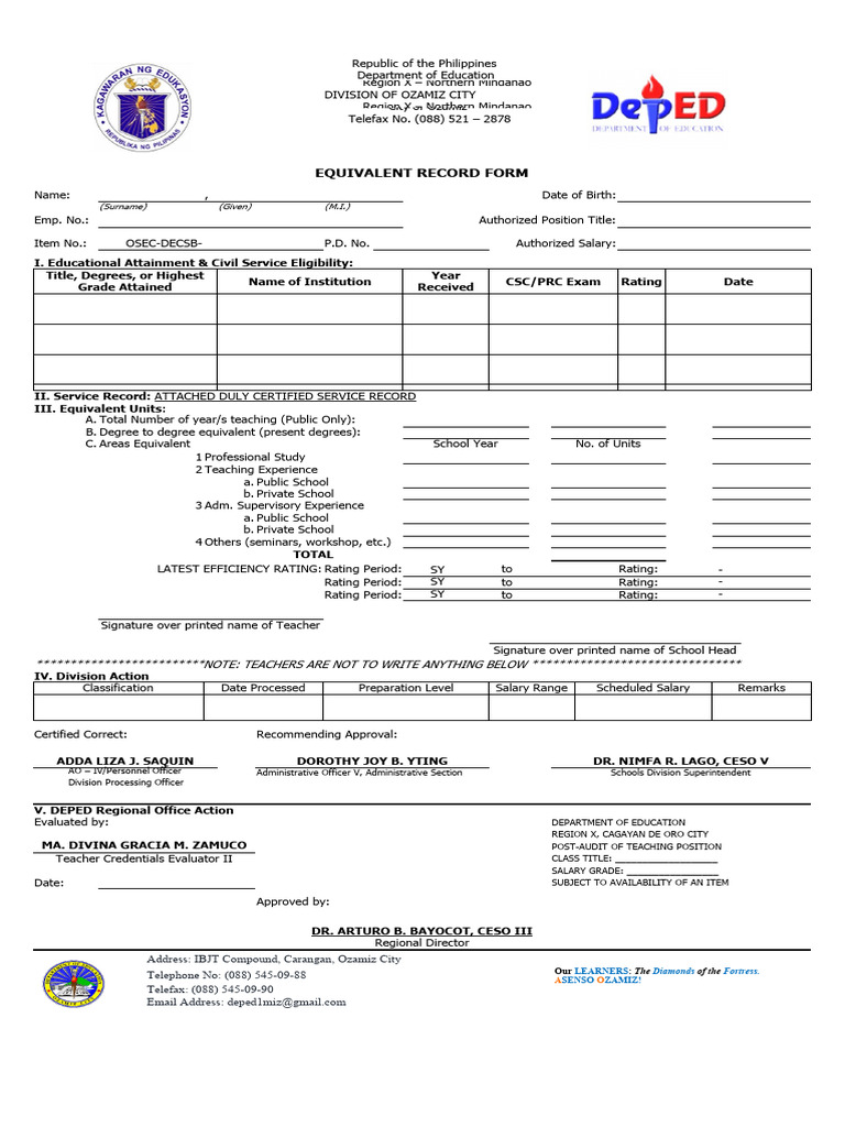 Erf New Requirements and Form 2023 | Download Free PDF | Teachers ...