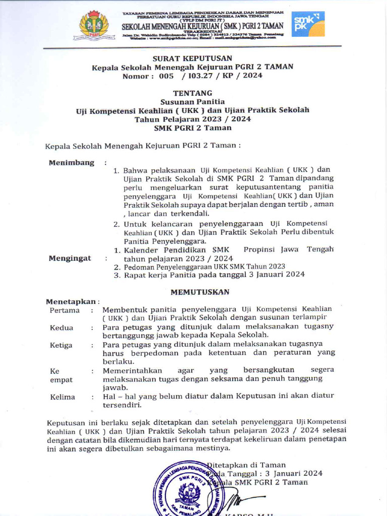 Sk Ukk Tahun 2024 Pdf