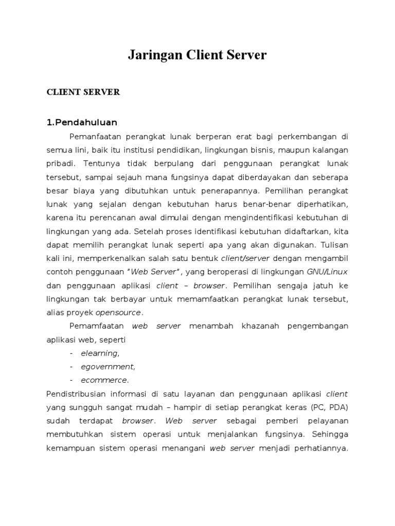 MAKALAH Jaringan Client Server | PDF