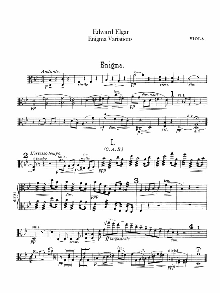 IMSLP45068 PMLP07276 Elgar Enigma - Viola | PDF