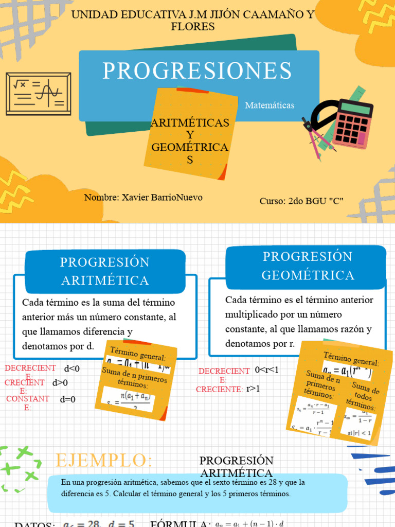 Diapositivas Progresiones 1 | PDF | Aritmética | Secuencia