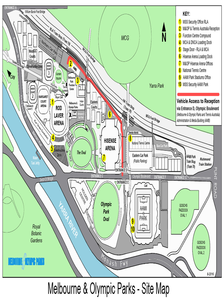 Melbourne & Olympic Parks Map | PDF | Land Transport | Transport