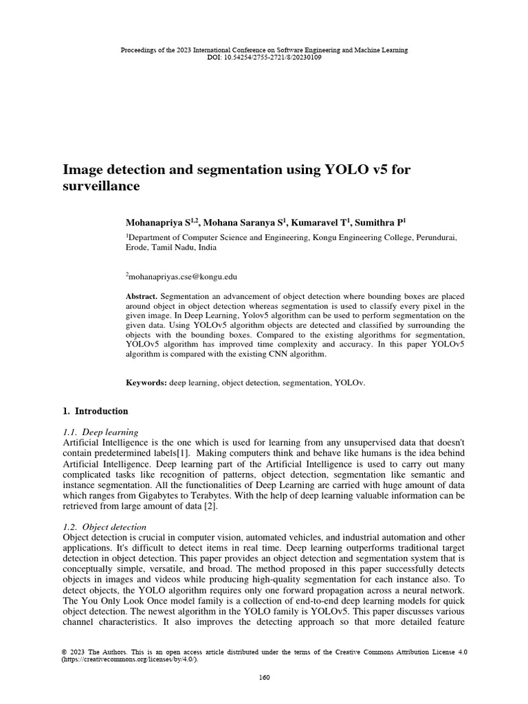 Image Detection and Segmentation Using YOLO v5 For | Download Free PDF ...
