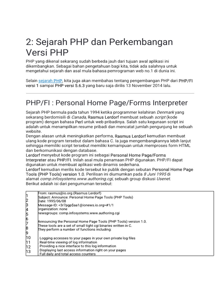 2 Sejarah PHP | PDF