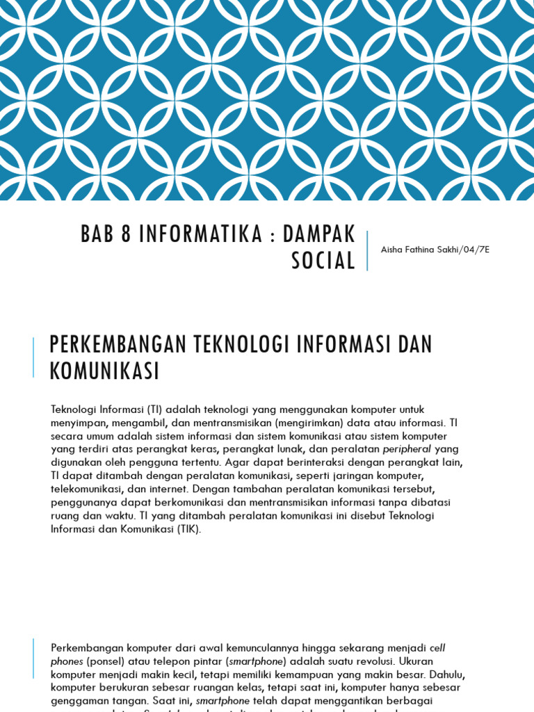 Dampak Sosial Tik | PDF | Ilmu Sosial | Komputer