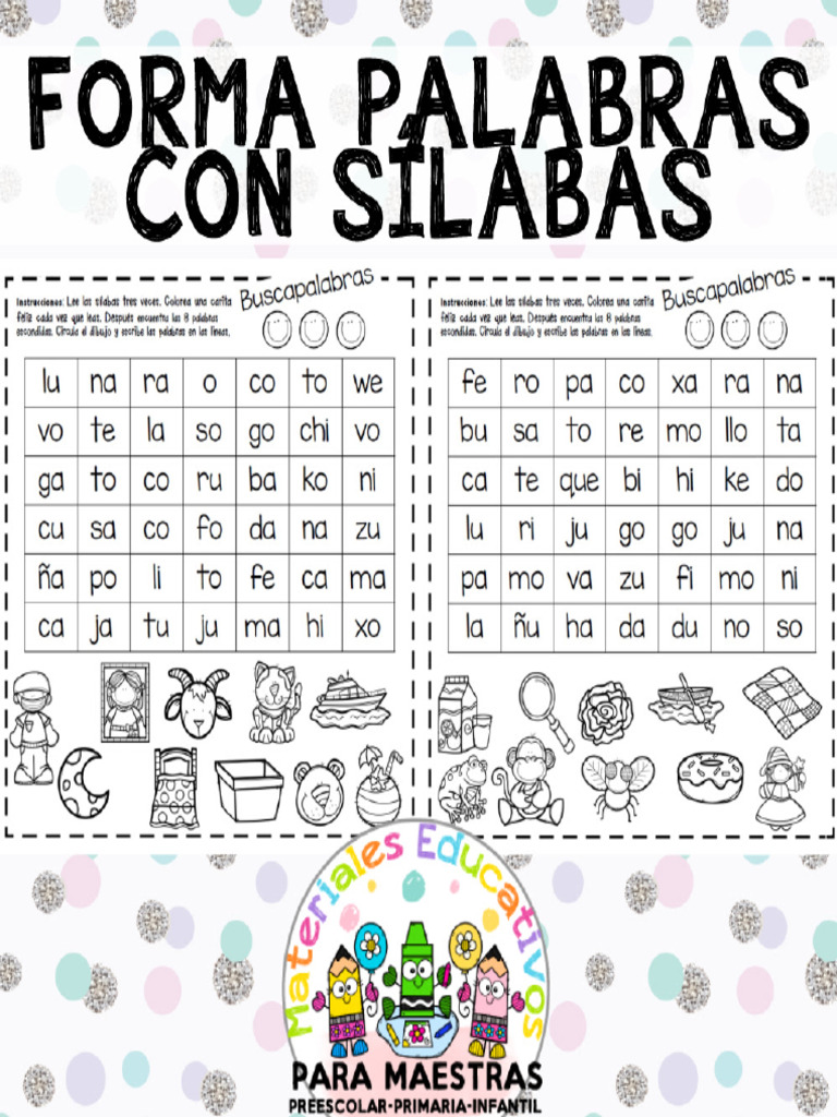 Forma Palabras Con Sílabas Recopilado Por Materiales Educativos para ...