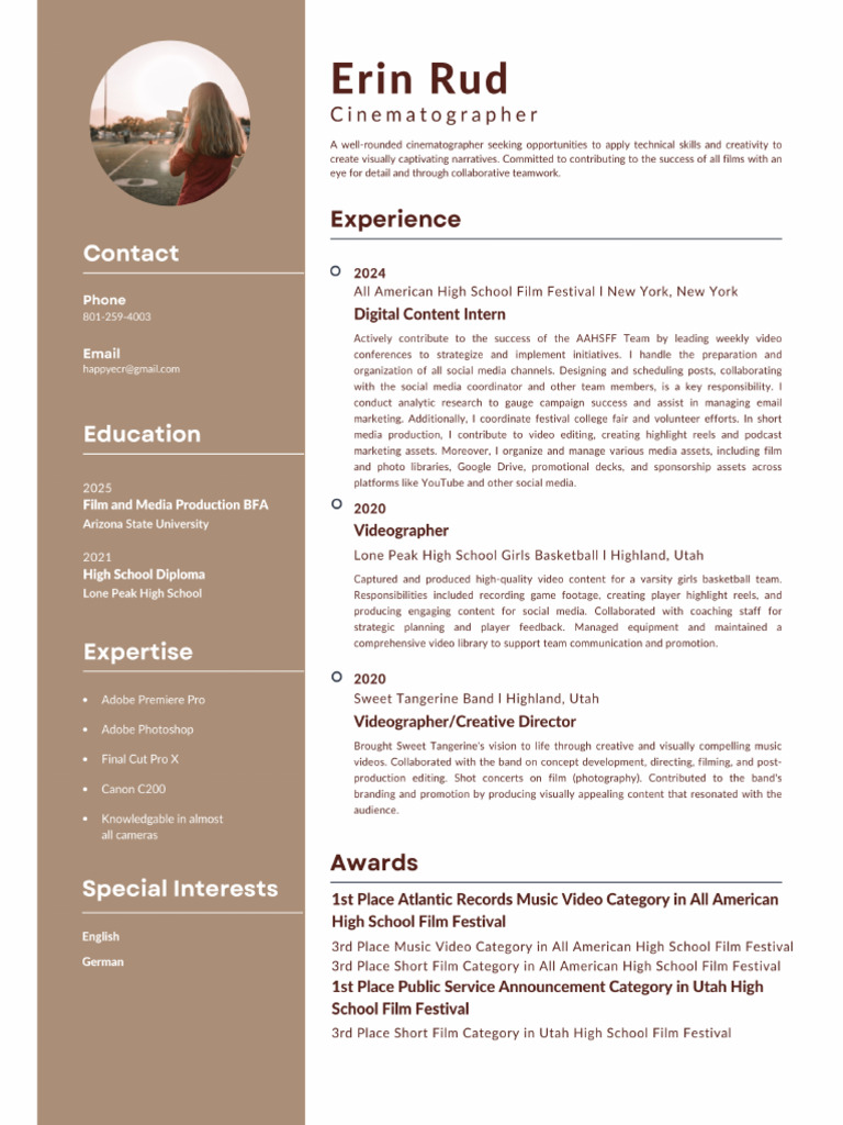 Erin Rud CV Resume | PDF
