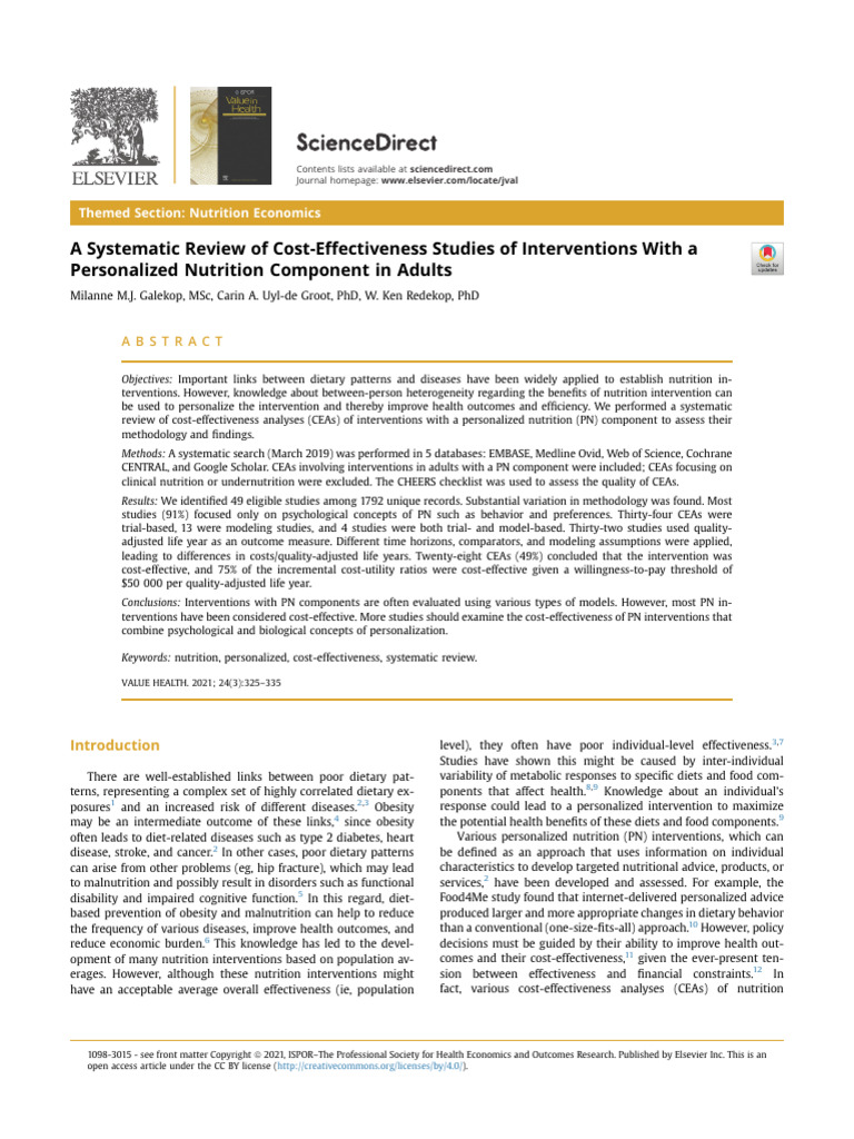 CTH SR | PDF | Cost Effectiveness Analysis | Systematic Review