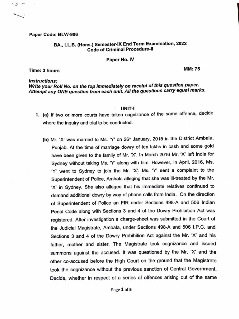 CRPC 2 Question Paper | PDF