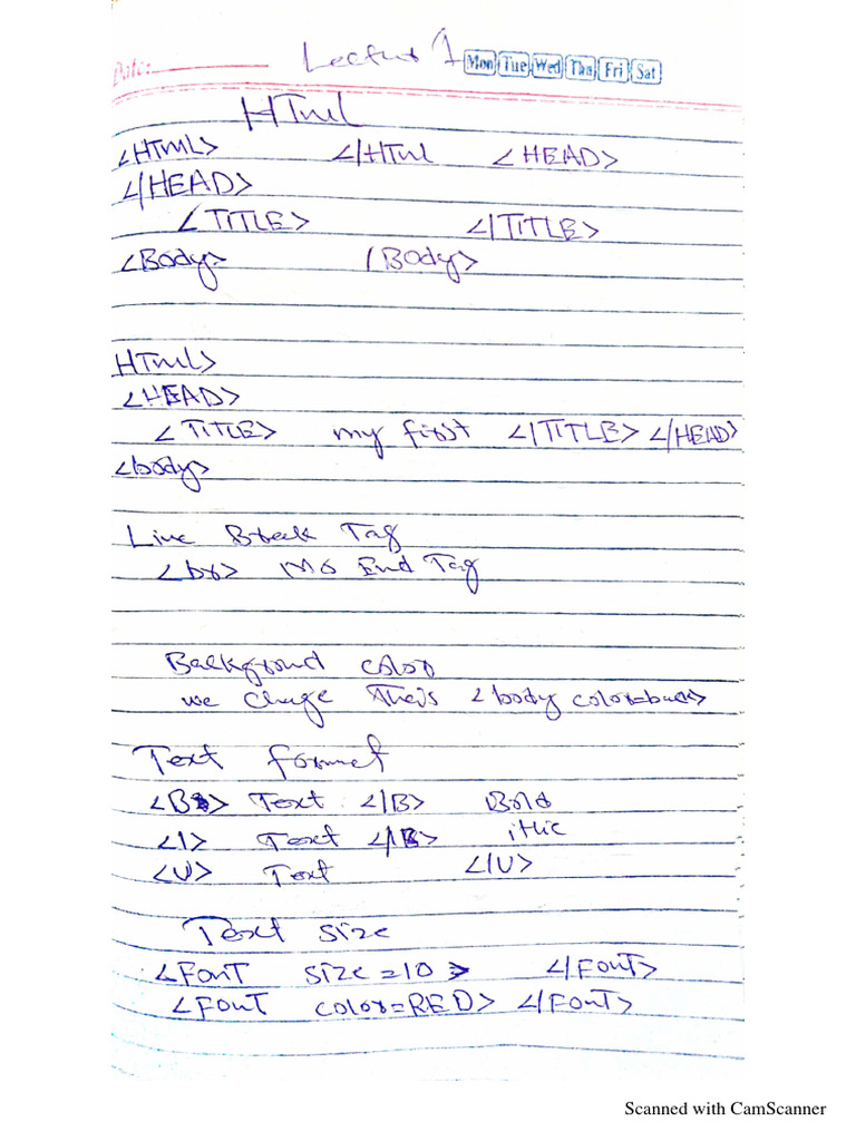 Cs202 HTML Handwritten Notes Muhammad Ayaz | PDF Cs202 HTML Handwritten Notes Muhammad Ayaz | PDF