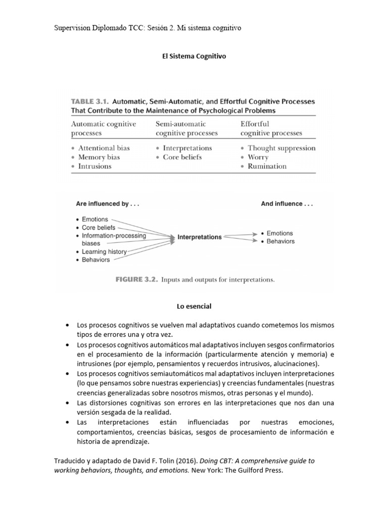 Definición del Sistema Cognitivo | PDF | Pensamiento | Memoria