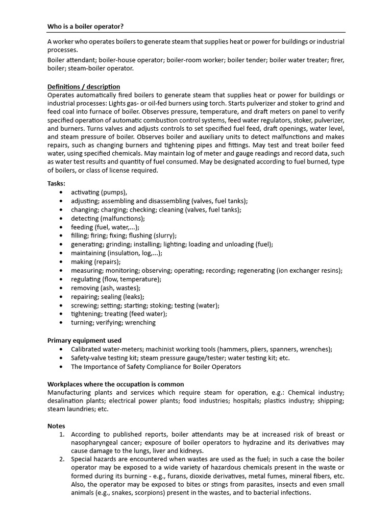 Boiler Operators Safety | PDF | Combustion | Safety