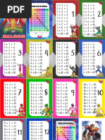 11 Diseños VARIOS Tablas Multiplicar | PDF